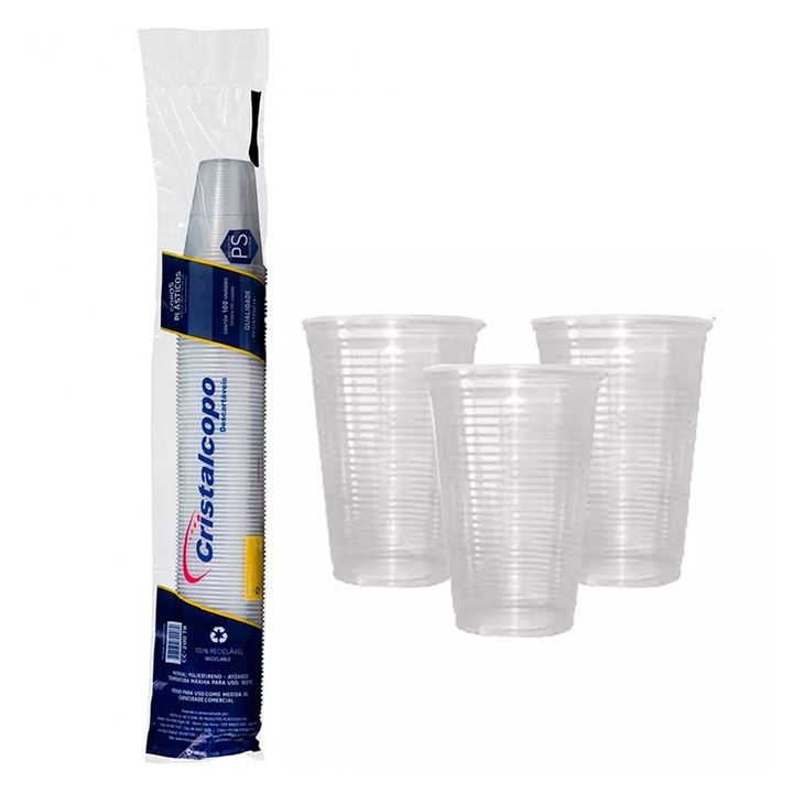 Copo Plástico 200ml Transparente Pacote c/ 100un - Cristalcopo | Queiroz