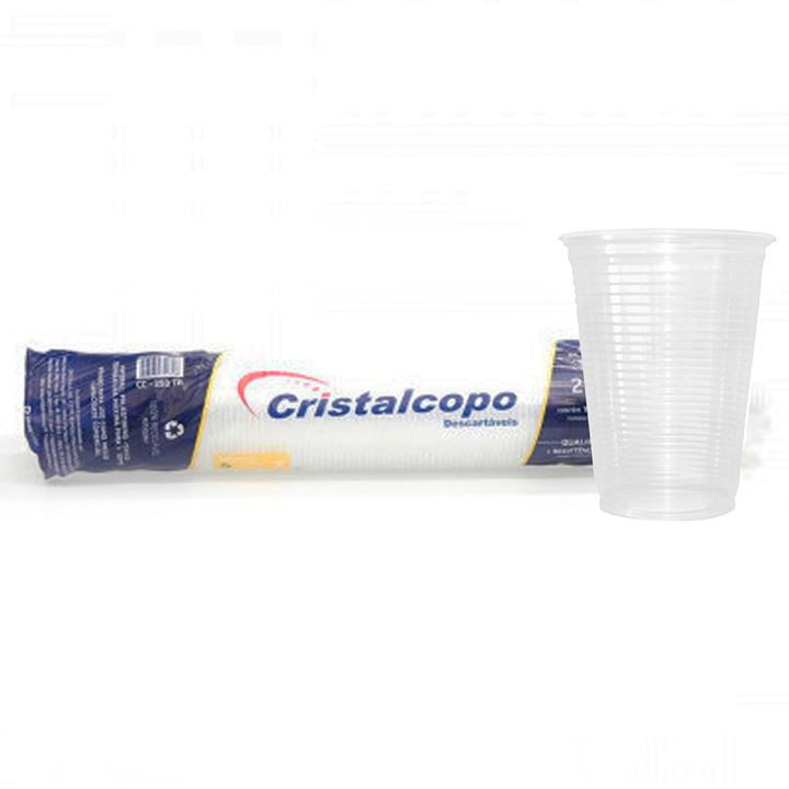 Copo Plástico 250ml Tranparente Pacote c/100 un - Cristalcopo | Queiroz