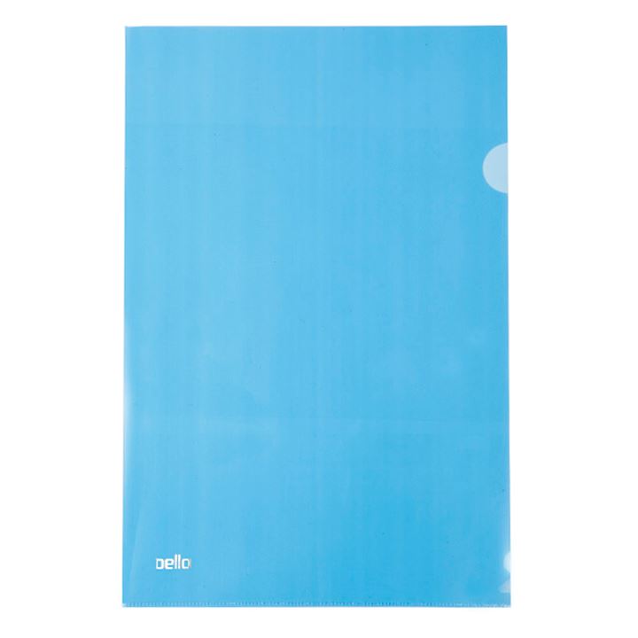 PASTA TIPO L A4 AZUL PACOTE COM 10 UN - DELLO | Queiroz