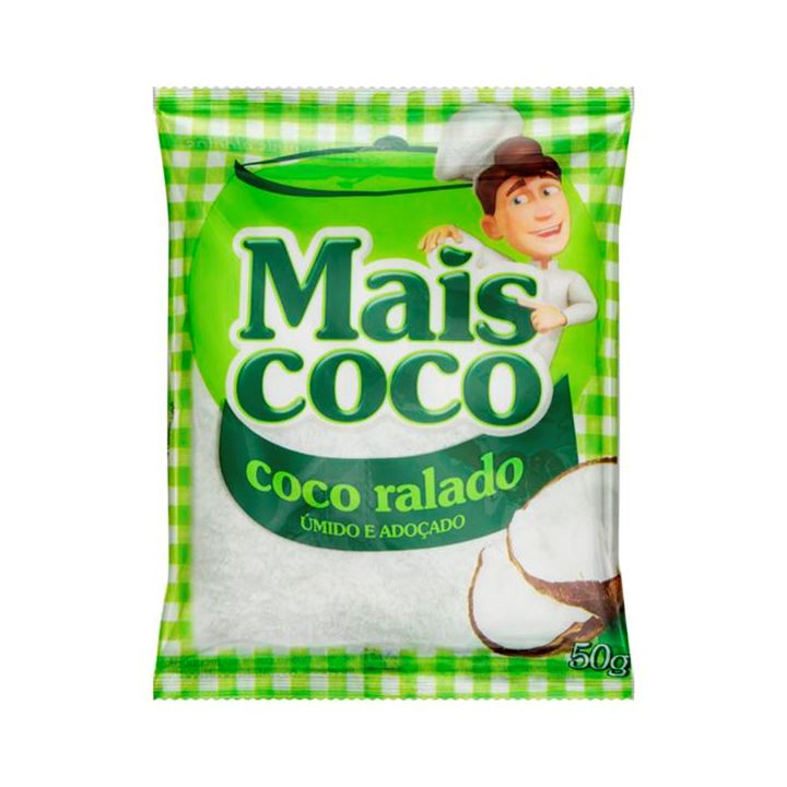 COCO RALADO ÚMIDO E ADOÇADO MAIS COCO - 50G | Queiroz